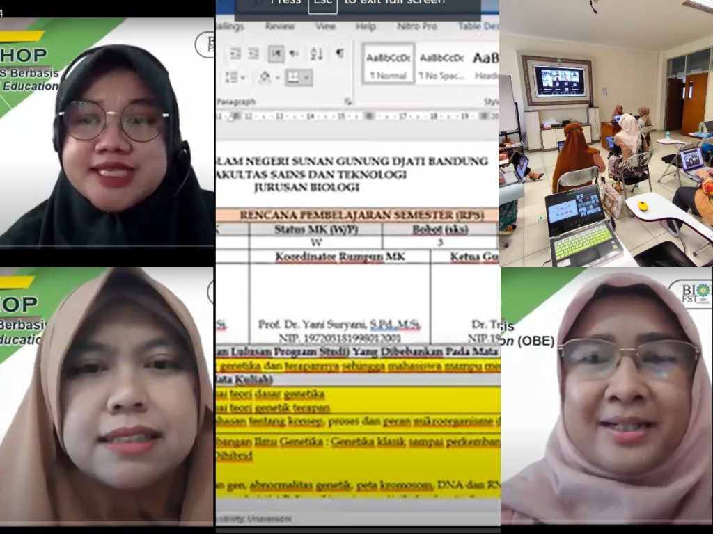 WORKSHOP “Penyusunan RPS Berbasis Outcome Based Education” Jurusan Biologi FST UIN SGD Bandung ...